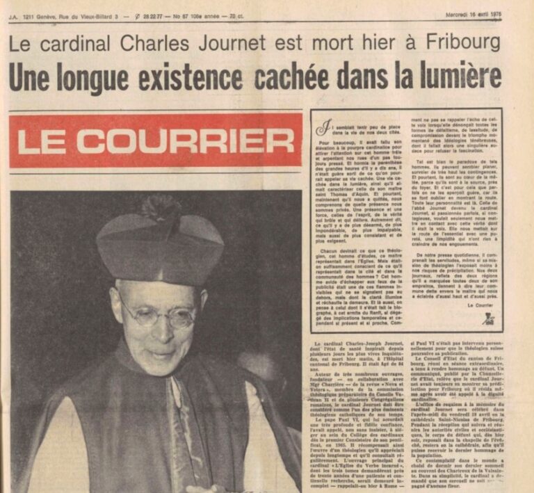 Charles Journet, un théologien dans son siècle – Portail catholique suisse